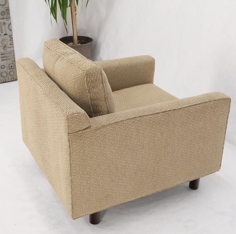 Deep Oatmeal Fabric Upholstery Contemporary Lounge Chair on Dowel Legs ...