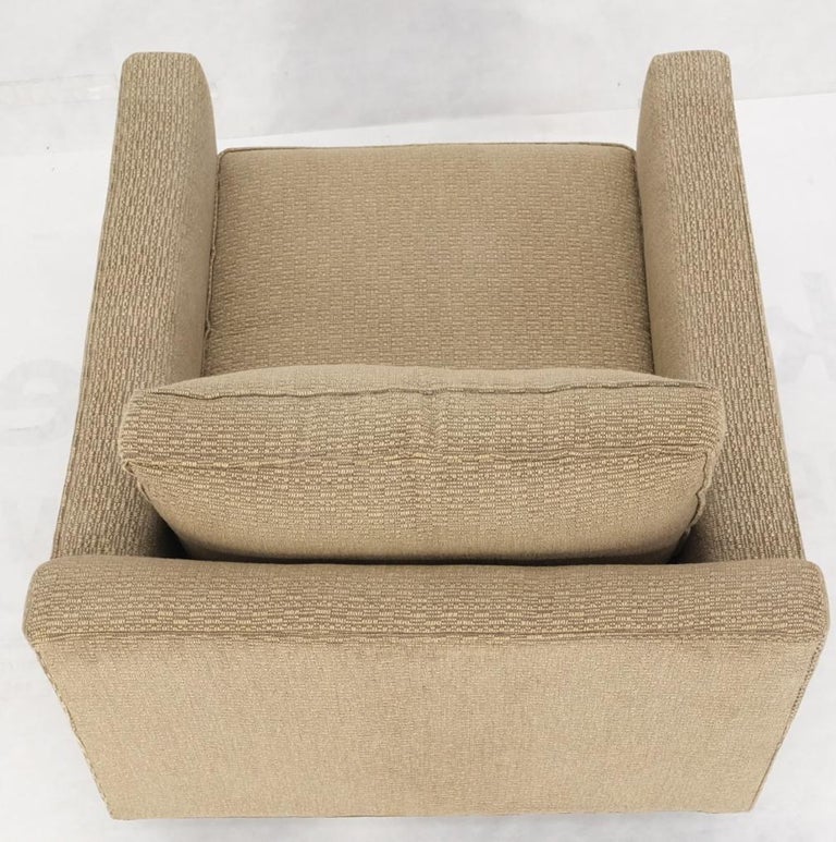 Deep Oatmeal Fabric Upholstery Contemporary Lounge Chair on Dowel Legs ...