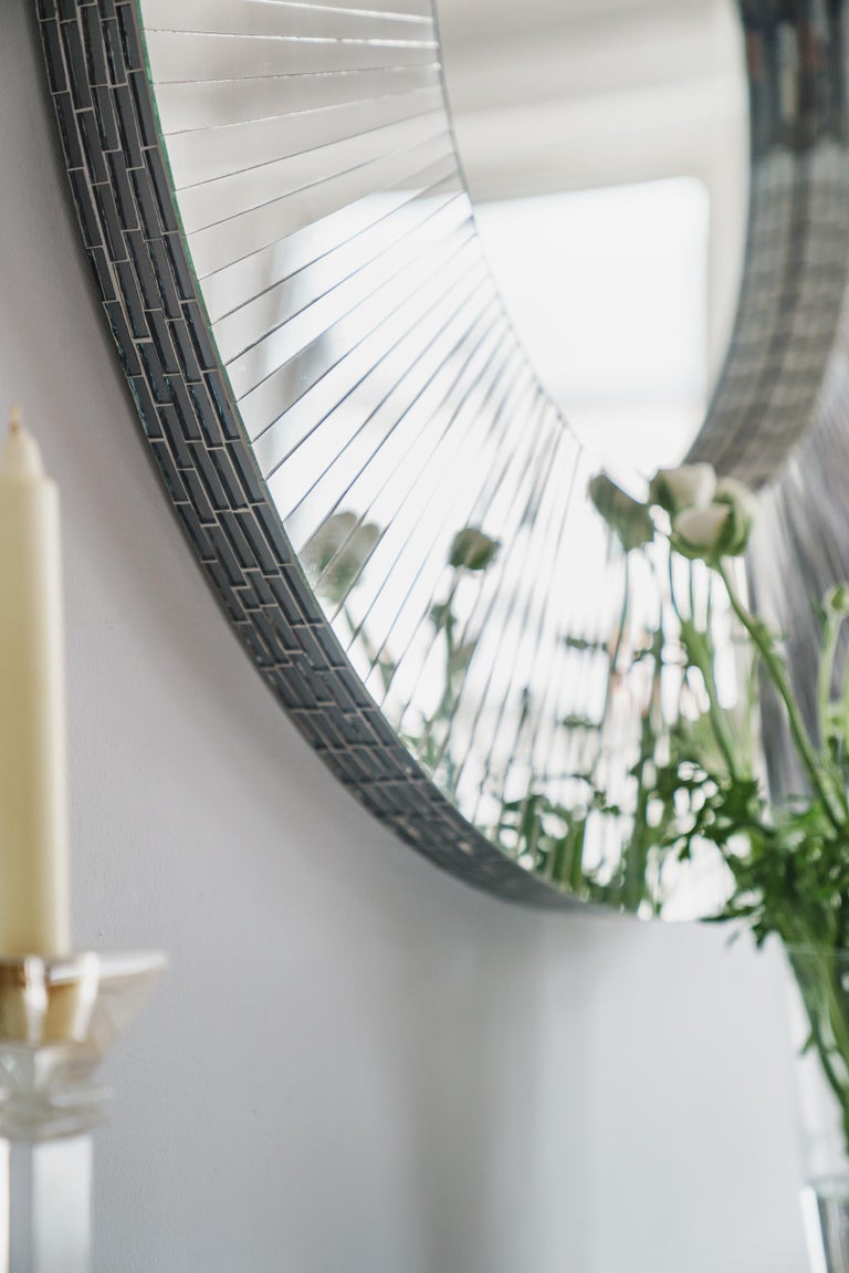 Deep Ray Circular Mosaic Mirror. Sunray Mirror Handmade in UK by Claire ...