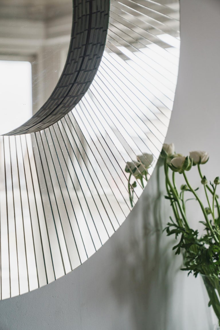 Deep Ray Circular Mosaic Mirror. Sunray Mirror Handmade in UK by Claire ...