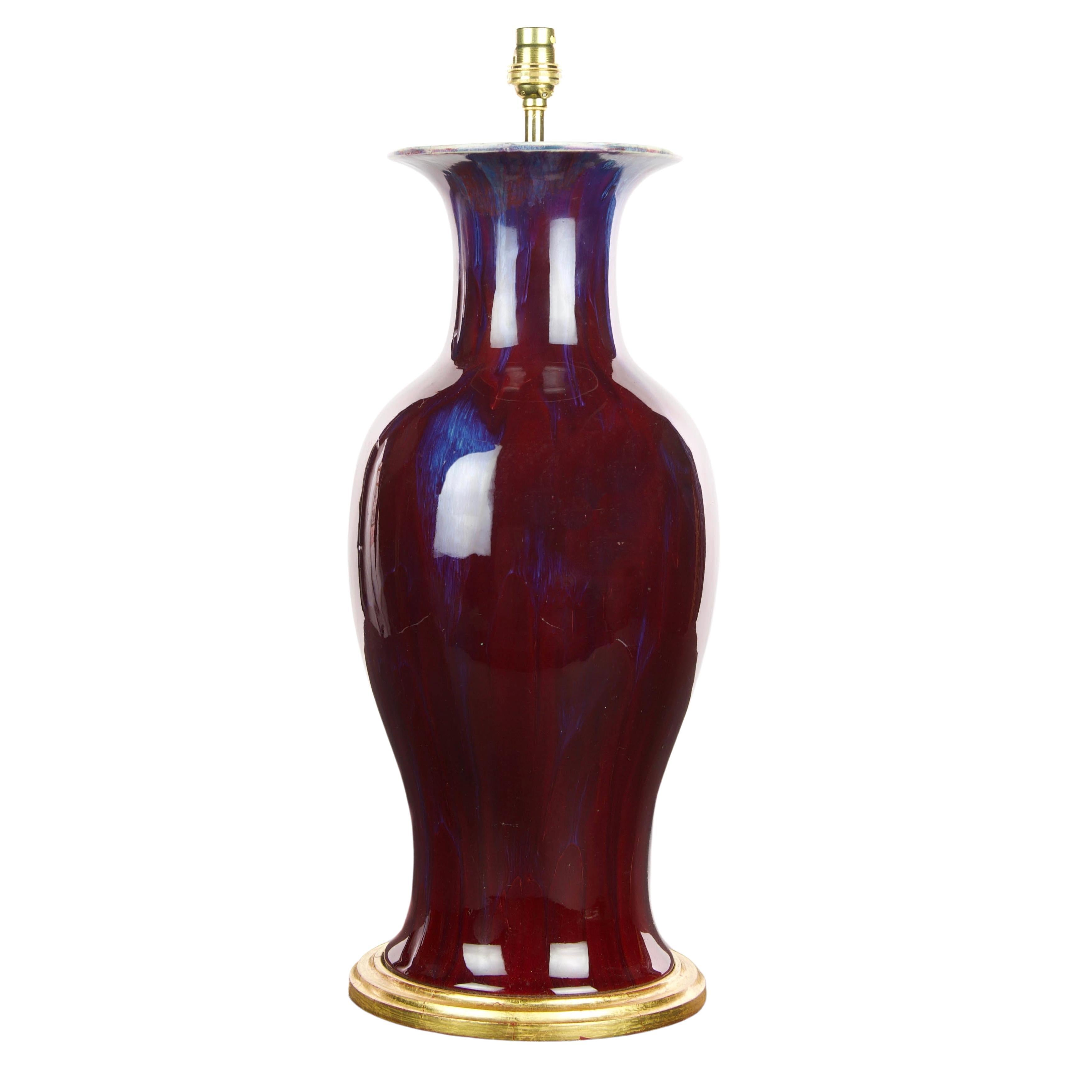 Large Deep Red Sang de Boeuf Table Lamps For Sale at 1stDibs