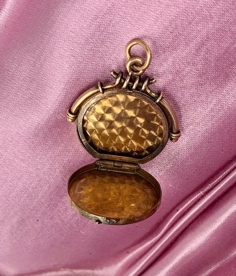 Deer Stag Locket Pendant Gold Victorian Belle Epoque at 1stDibs