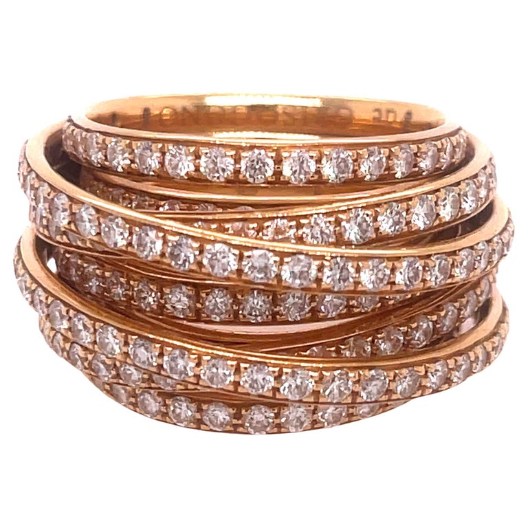 DeGrisogono Rose Gold Allegra Diamond Ring For Sale at 1stDibs