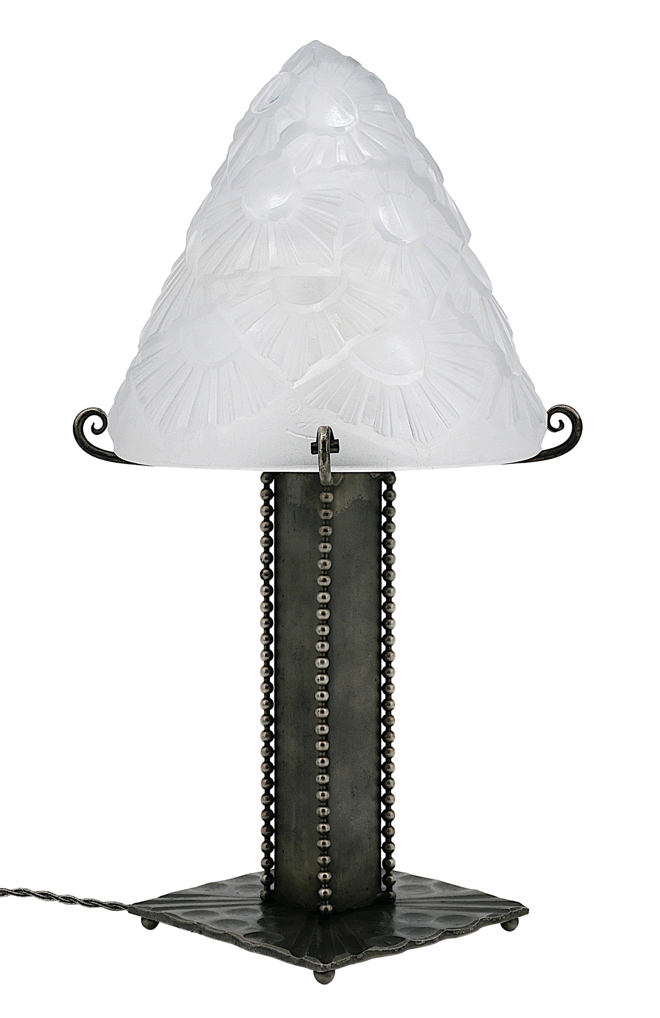 Frosted 1920s Lamp - 124 For Sale on 1stDibs