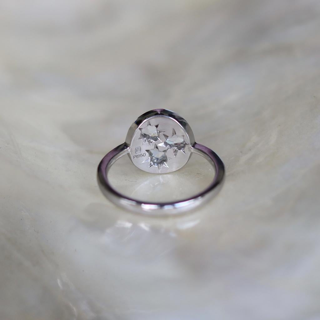 DEGVVS Rose-Cut and DEGVVS Brilliant-Cut Diamond Platinum Mosaic Pave ...