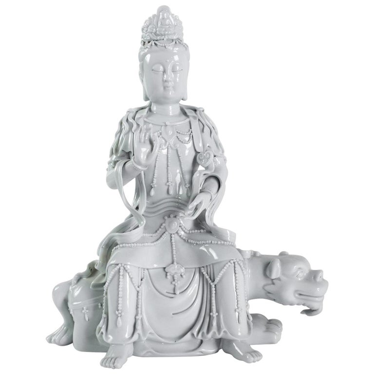 Dehua Porcelain Buddhist Deity, Chinese White, Asia, Quanine at 1stDibs