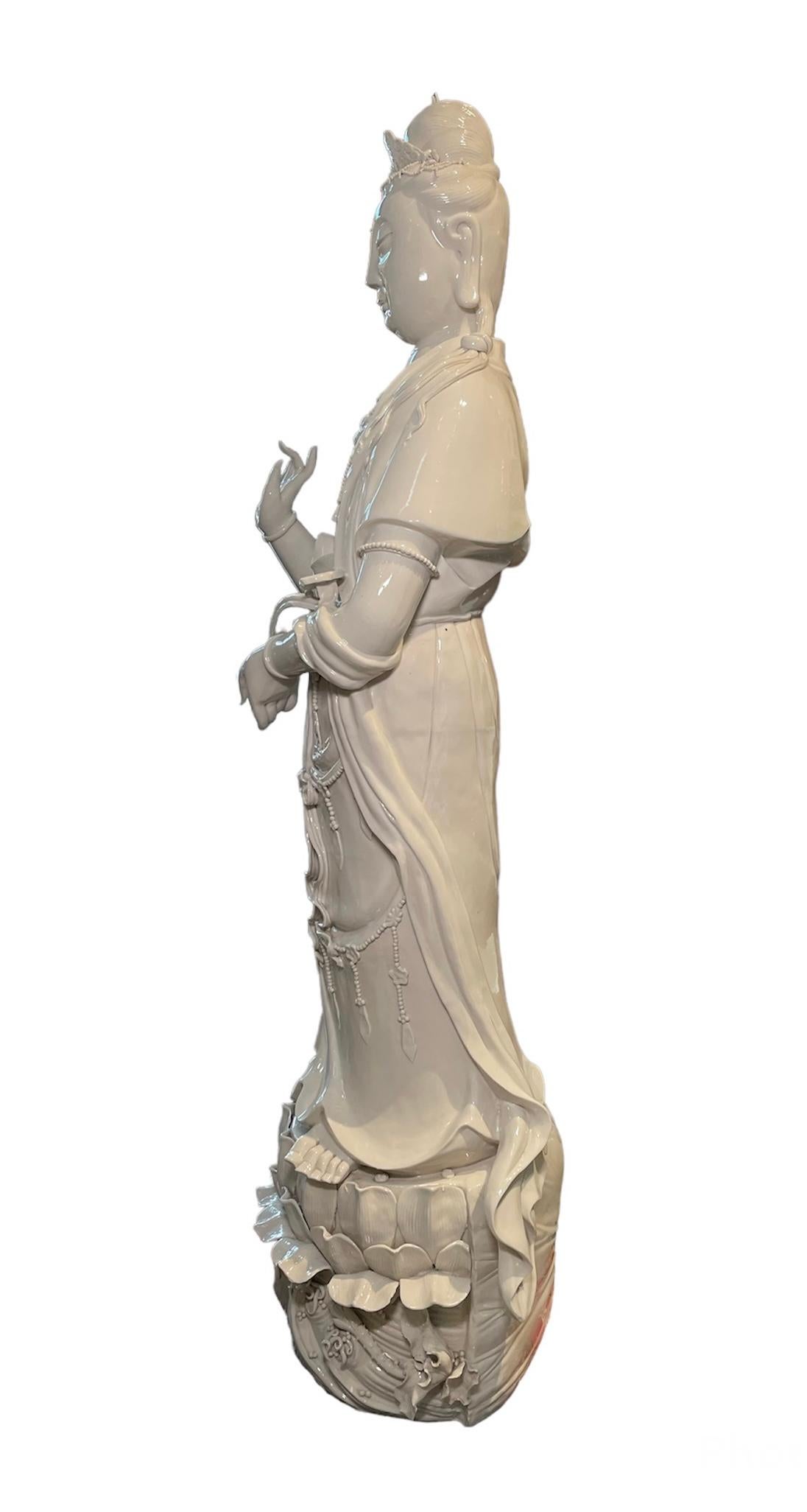 Dehua Porcelain Large Sculpture/Statue of Guan Yin at 1stDibs