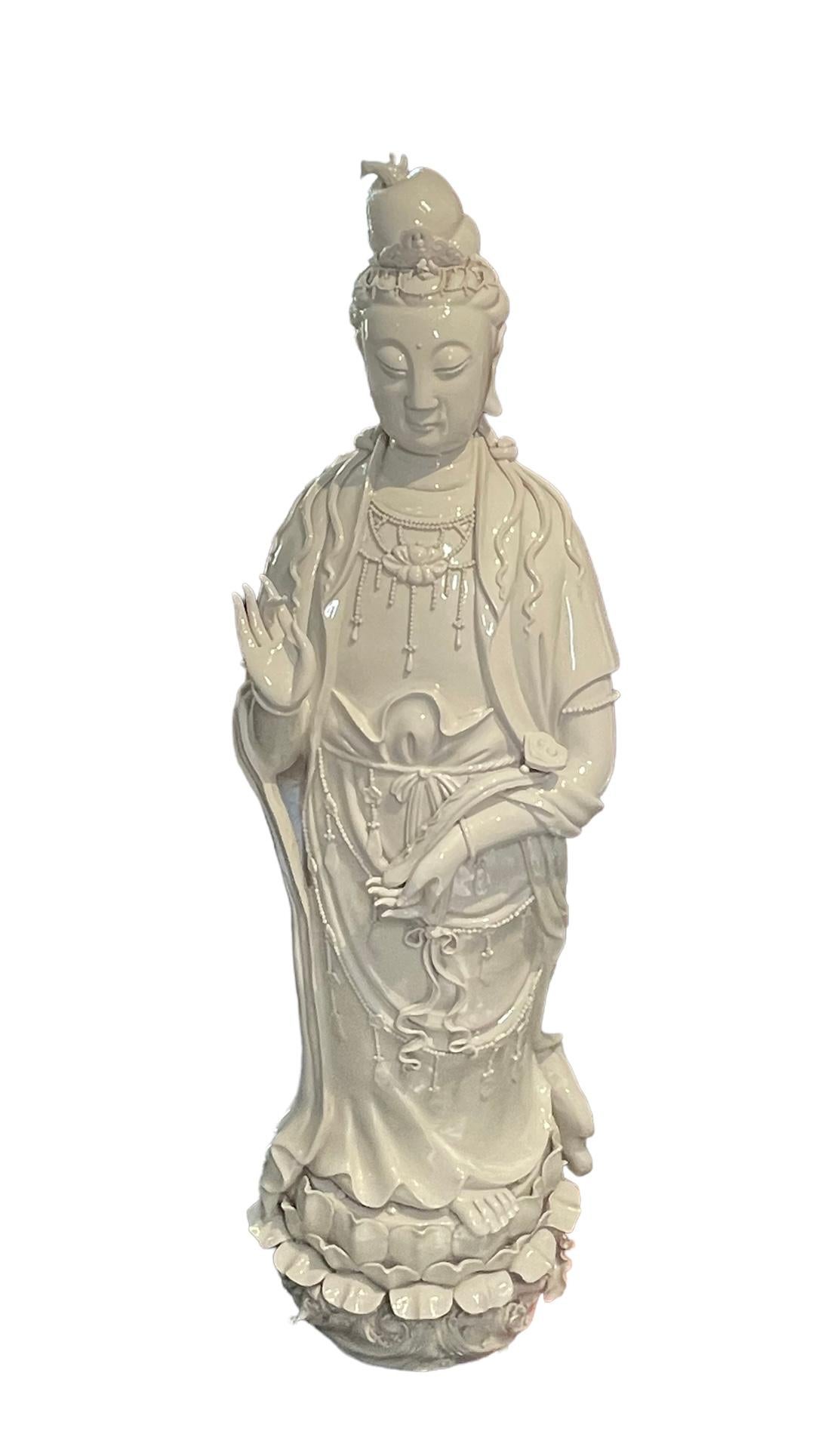 Dehua Porcelain Large Sculpture/Statue of Guan Yin at 1stDibs