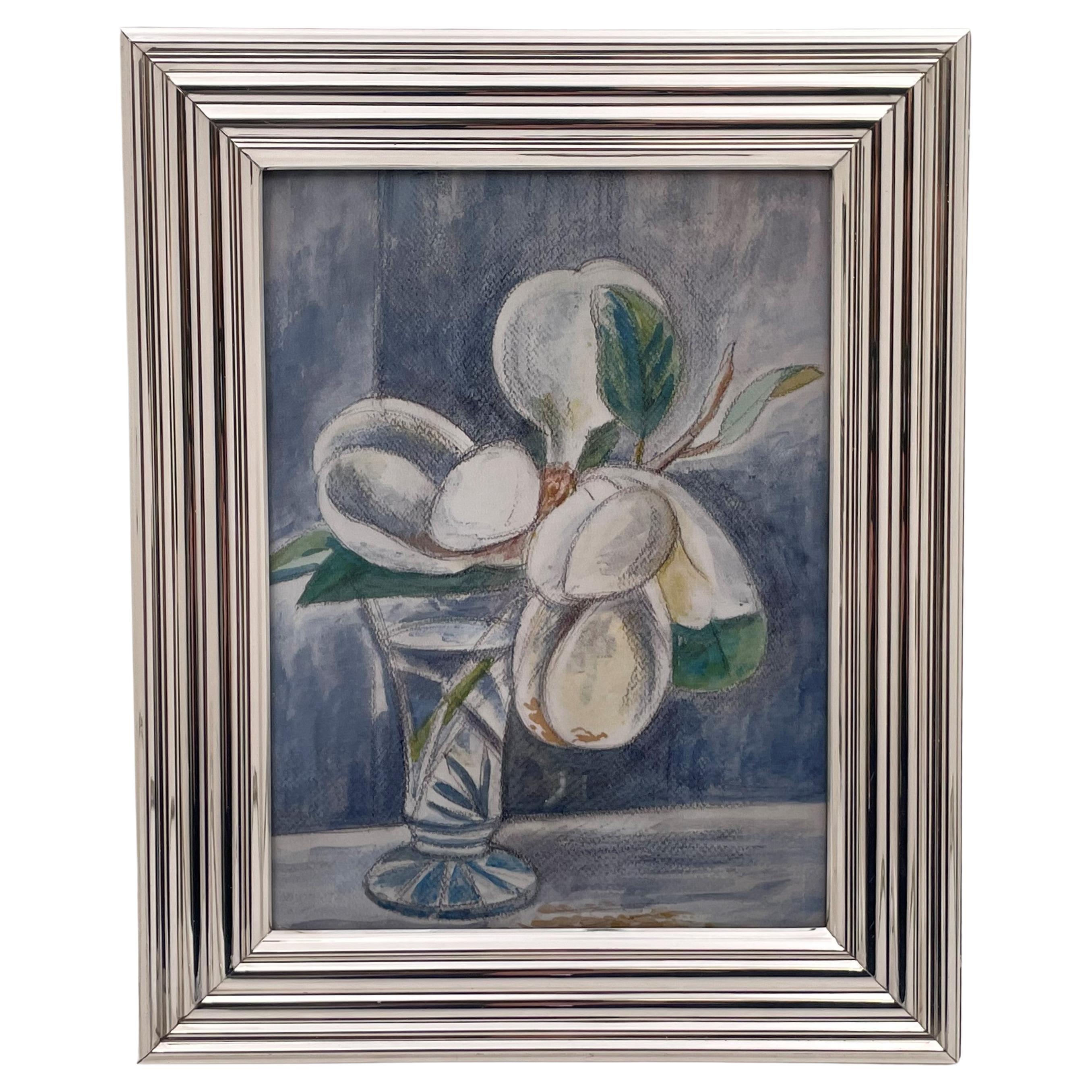 Del Conte Italian Sterling Silver Picture Frame in Mid-Century Modern ...