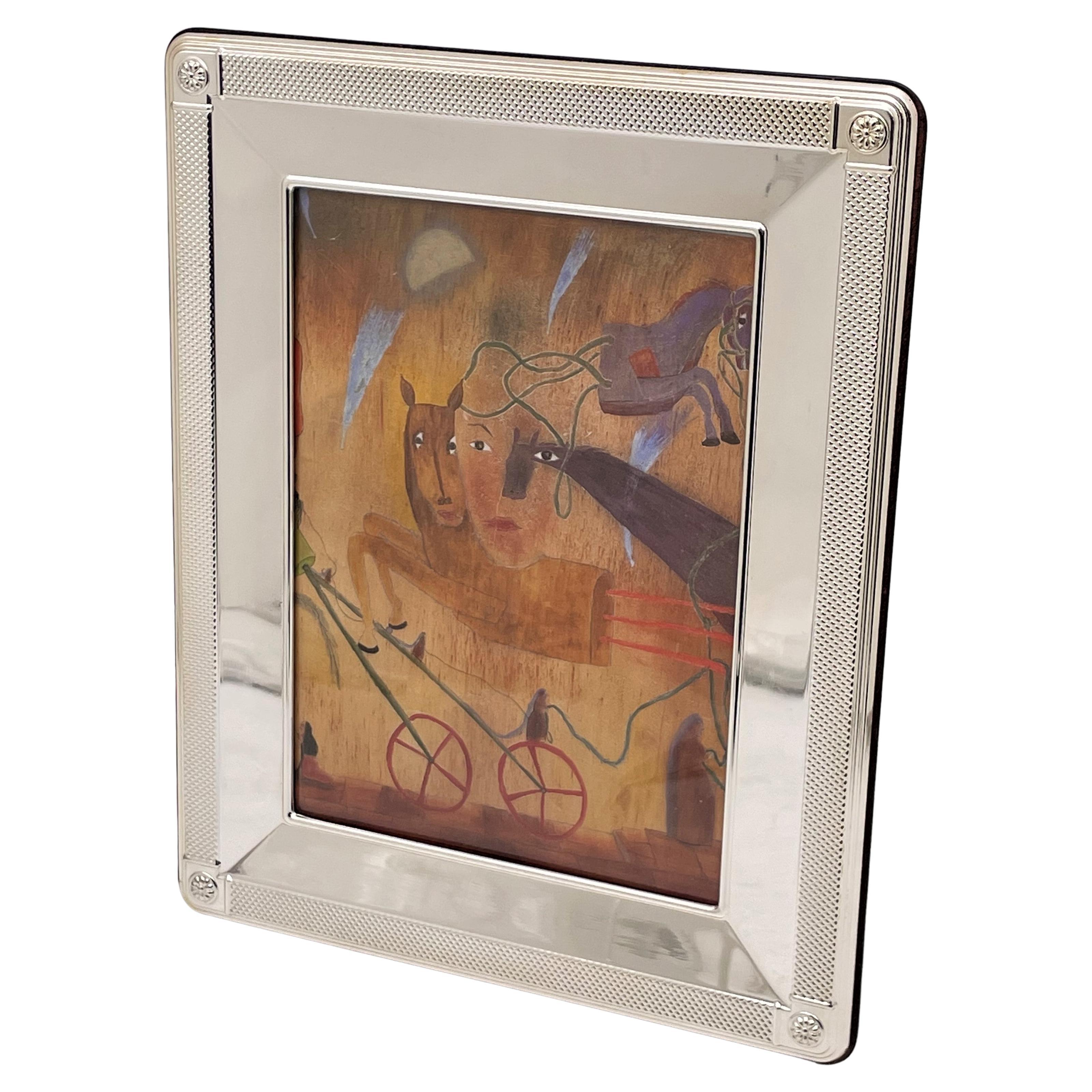 Del Conte Italian Sterling Silver Picture Frame with Beaded Motifs at ...
