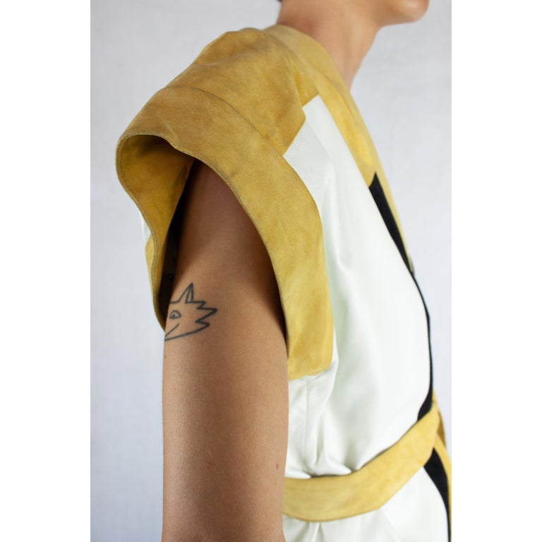 Delaunay for Jacques Heim modernist leather and suede jacket. circa ...
