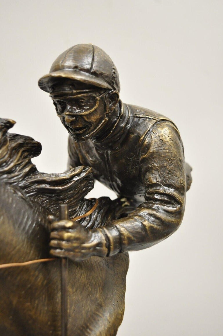 Delaware Park Bronze Equestrian Race Horse and Jockey Rider Bust ...