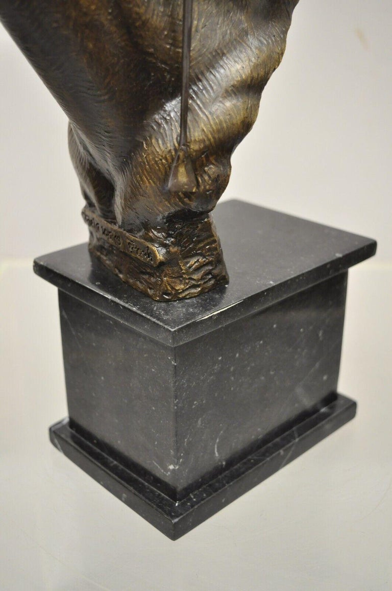 Delaware Park Bronze Equestrian Race Horse and Jockey Rider Bust ...