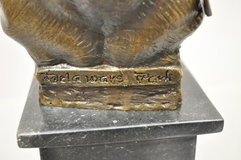 Delaware Park Bronze Equestrian Race Horse and Jockey Rider Bust ...