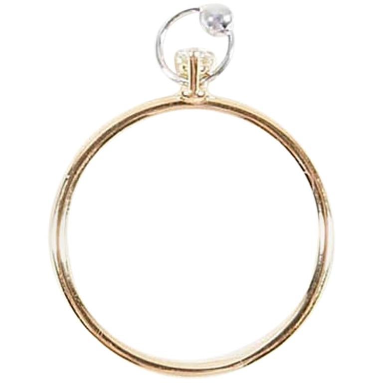Delfina Delettrez Gold and Diamond Piercing Ring at 1stDibs