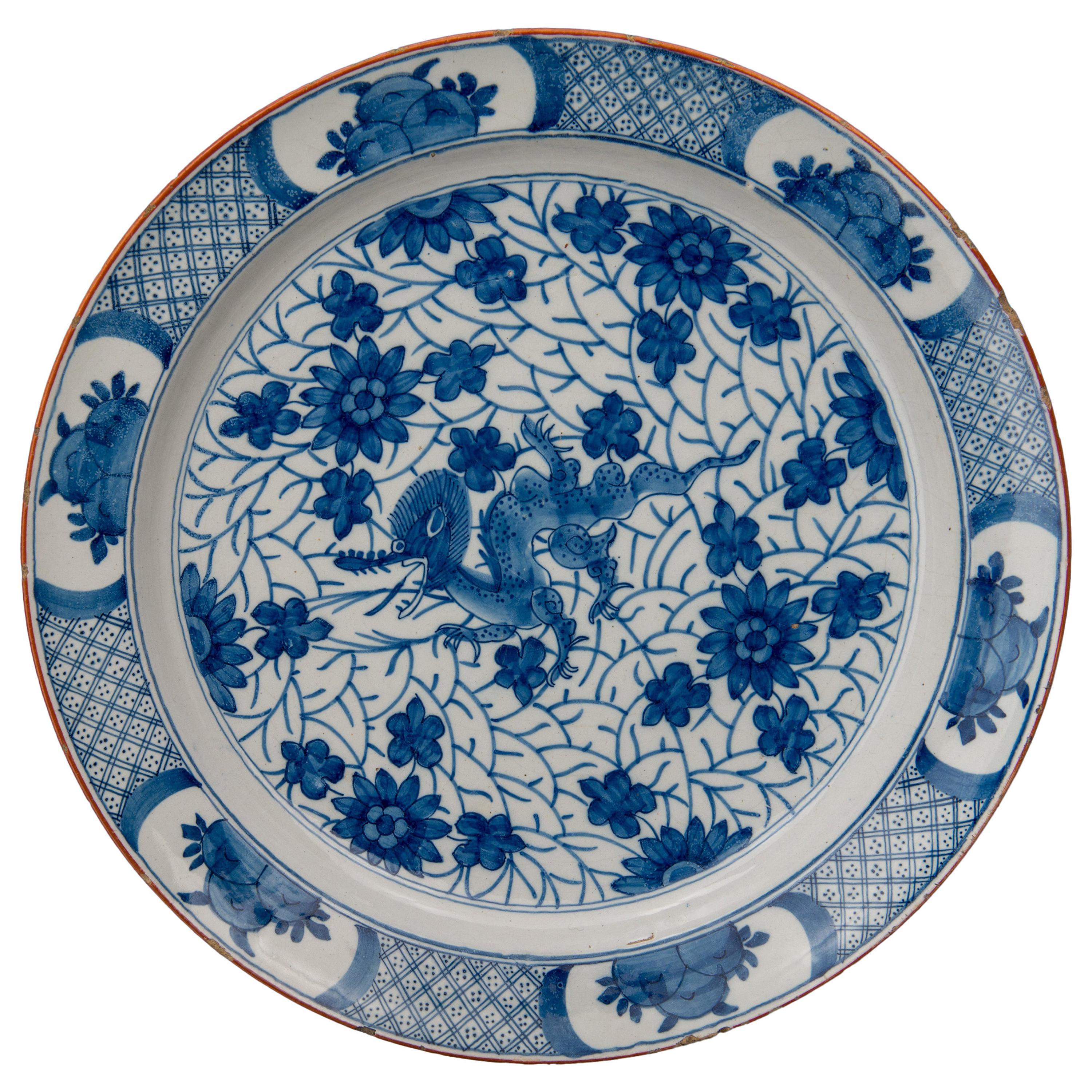 Tin-Glazed Plaque in the Style of Old Dutch Delftware For Sale at ...