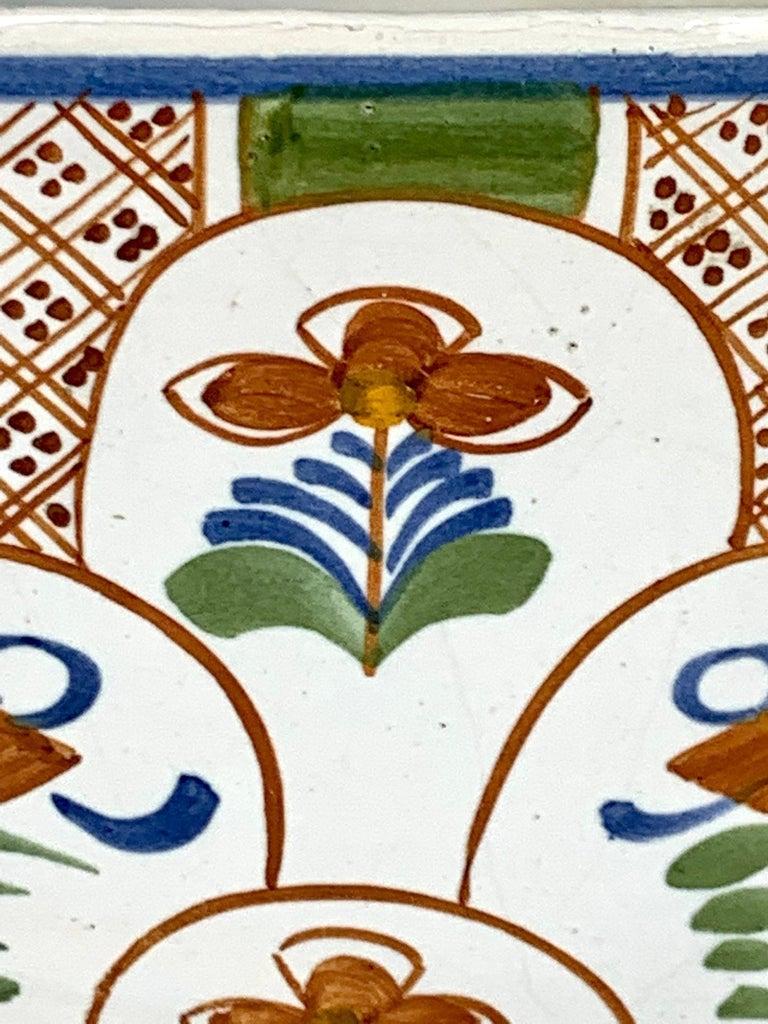 Delft Bowl with Four Matching Delft Chargers Iron Red and Green 18th ...