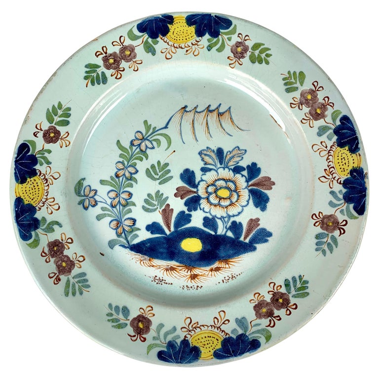 Delft Charger Hand Painted Polychrome Lambeth, London, England, circa ...