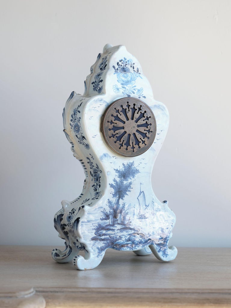Delft Mantle Clock at 1stDibs | delft clock, deft clock, delft mantel clock