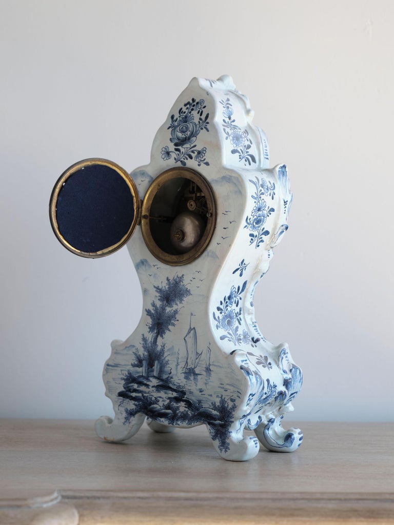 Delft Mantle Clock at 1stDibs | delft clock, deft clock, delft mantel clock