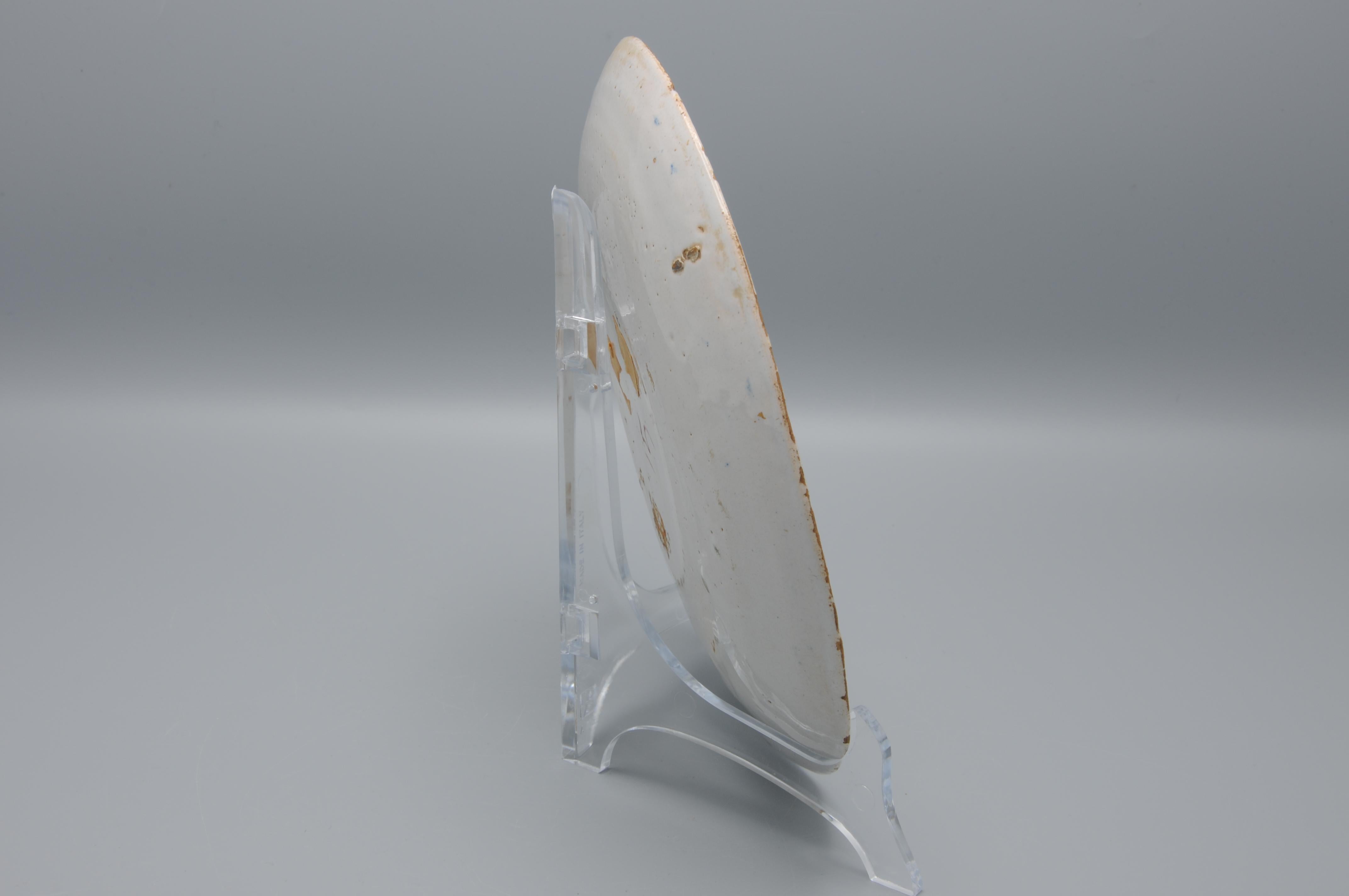 Delft polychrome plate with floral decor - 18th century For Sale at 1stDibs