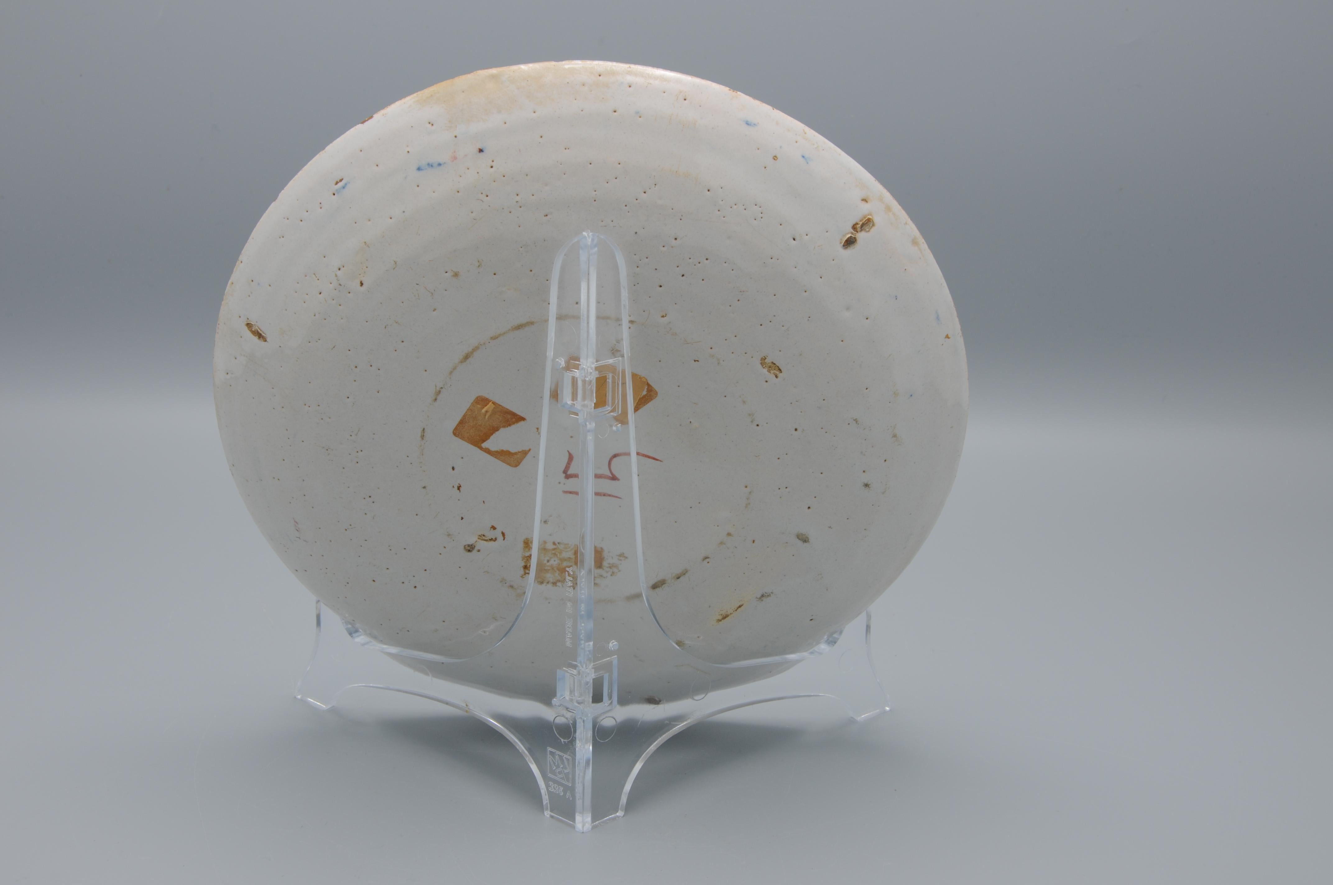 Delft polychrome plate with floral decor - 18th century For Sale at 1stDibs