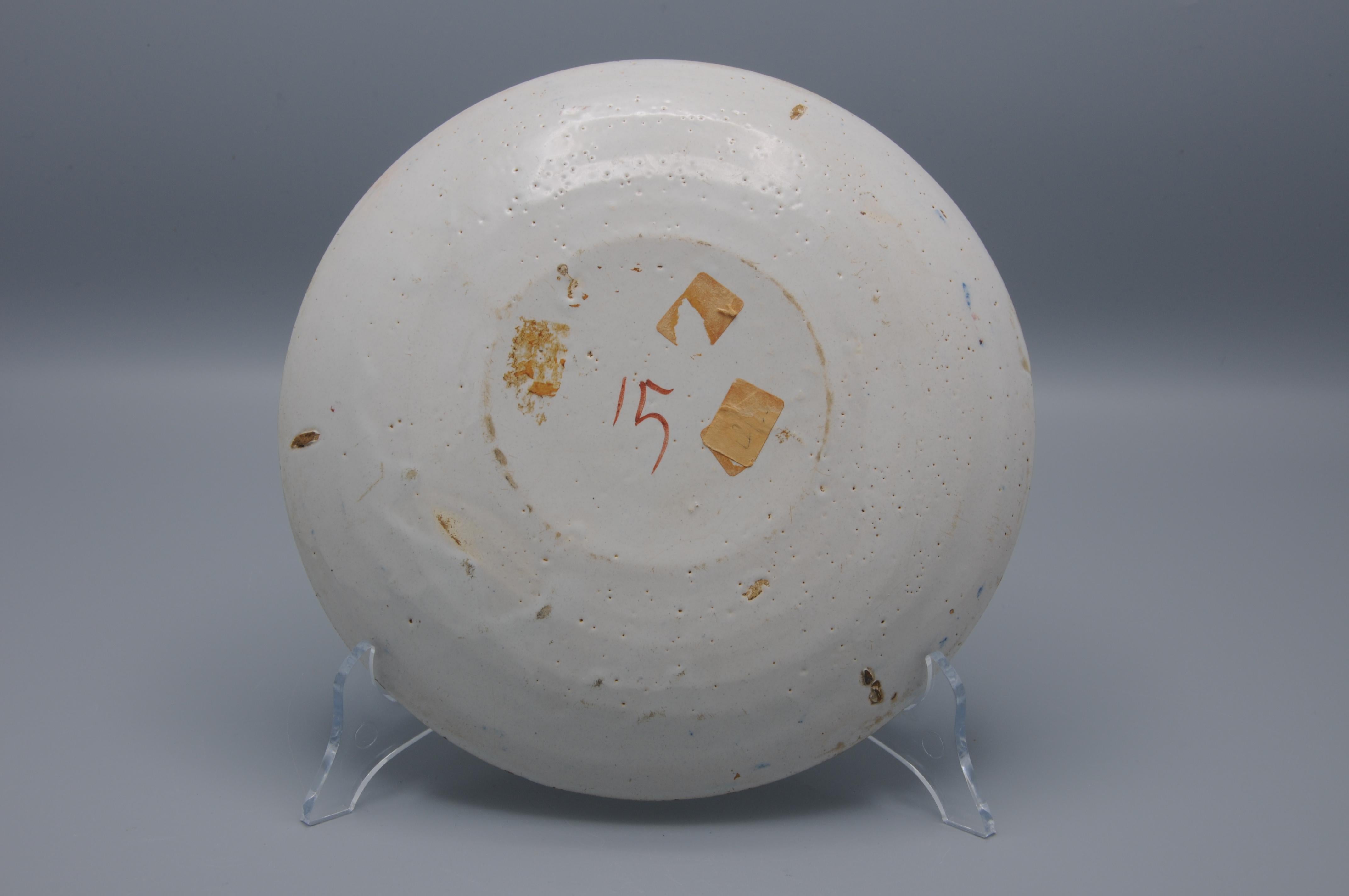 Delft polychrome plate with floral decor - 18th century For Sale at 1stDibs