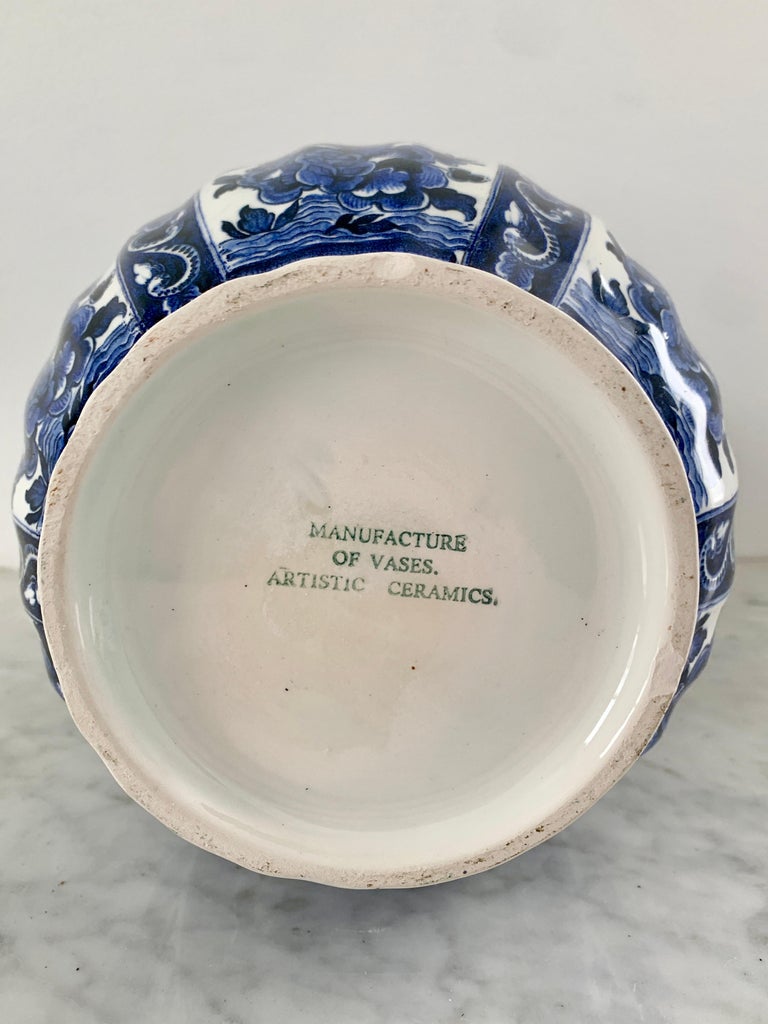 Delfts Royal Boch Blue and White Chinoiserie Porcelain Vase For Sale at ...