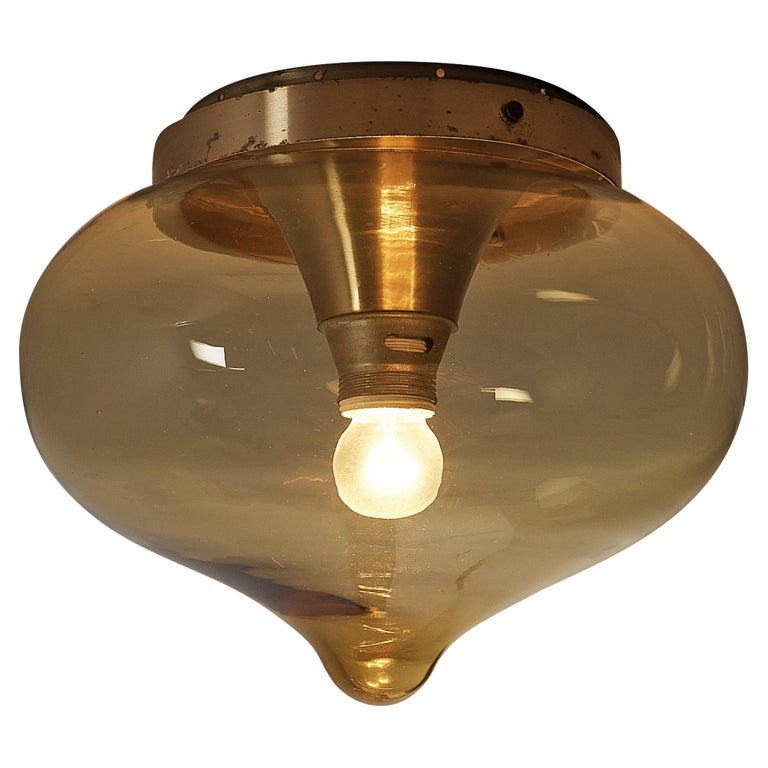 Delicate Ceiling Light with Golden Glass Orb For Sale at 1stDibs