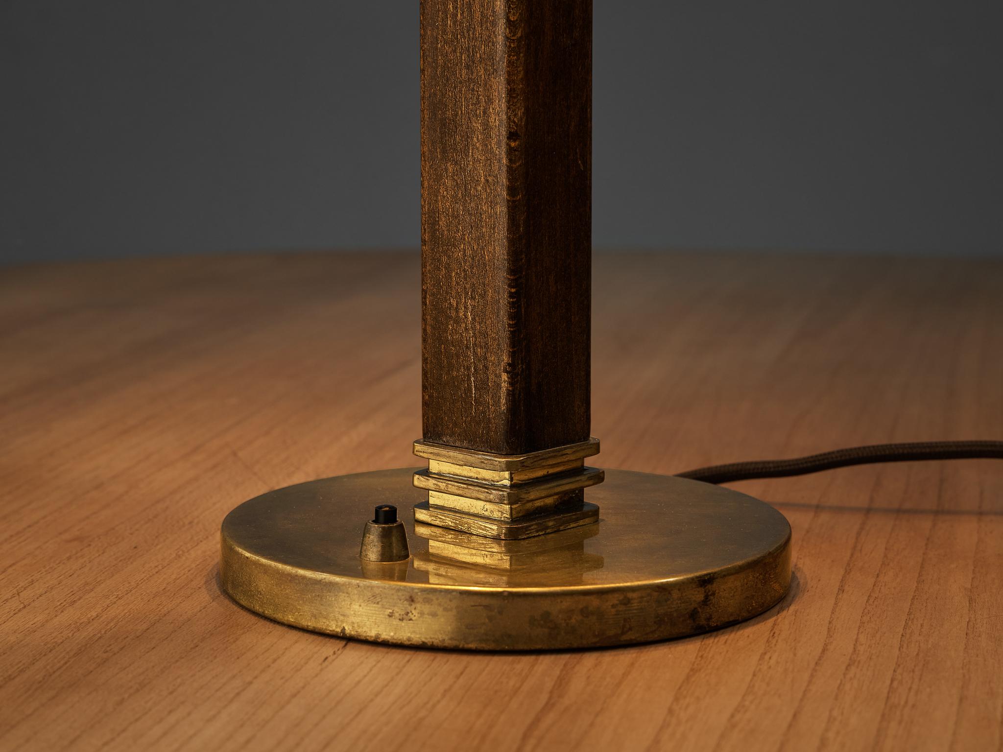 Paavo Tynell for Taito Table Lamp in Brass and Fabric For Sale at 1stDibs