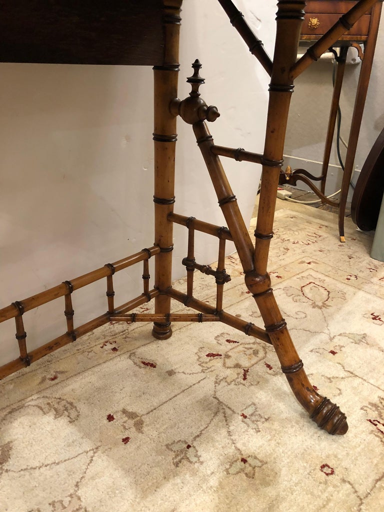 Delightful Bamboo and Grasscloth Vintage Writing Desk and Matching ...