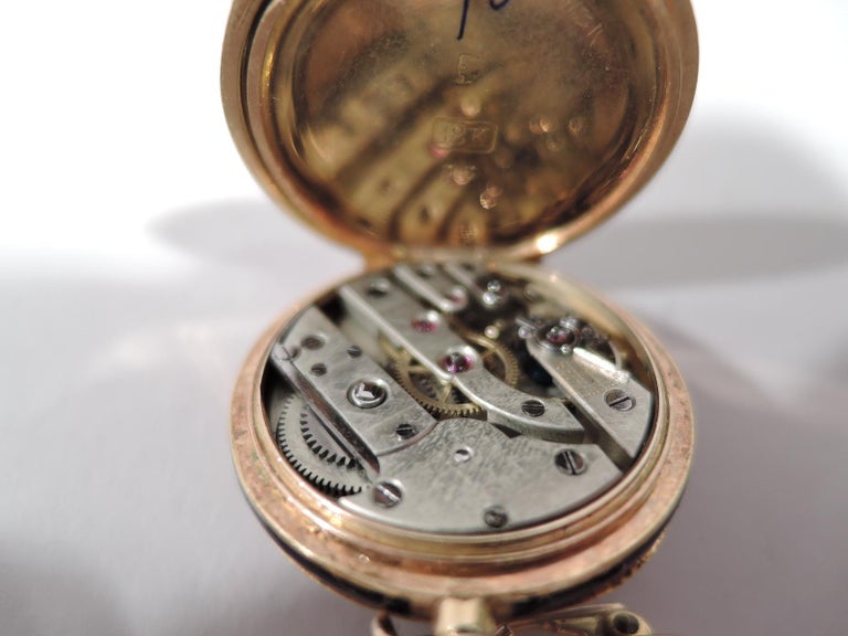 Delightful French Fleur de Lis 18 Karat Gold, Diamond and Blue Enamel ...