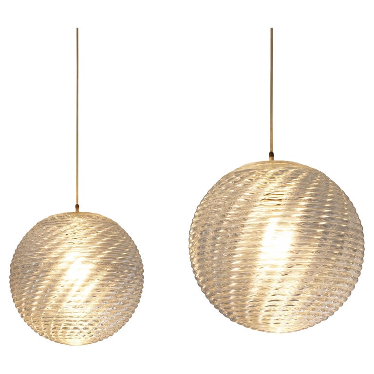 Delightful Large Pair of Pendants in Glass at 1stDibs