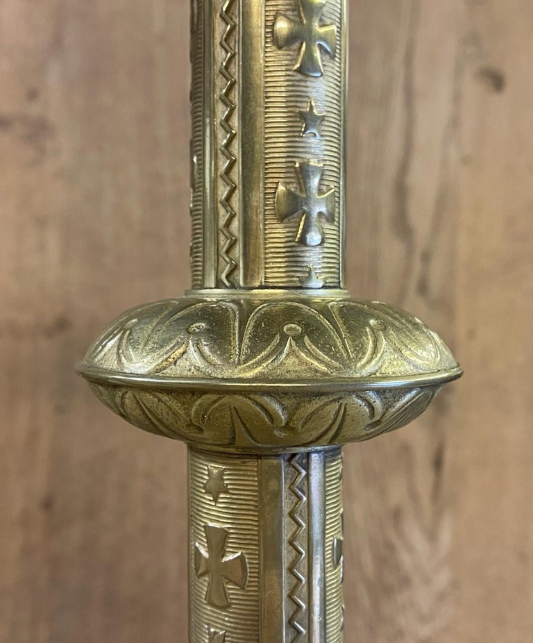 Delightful Pair French Brass Pricket Candle Sticks For Sale at 1stDibs
