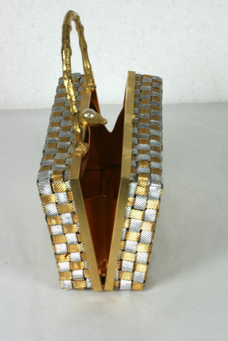 Delill Woven Silver and Gold Box Bag at 1stDibs | silver and gold ...