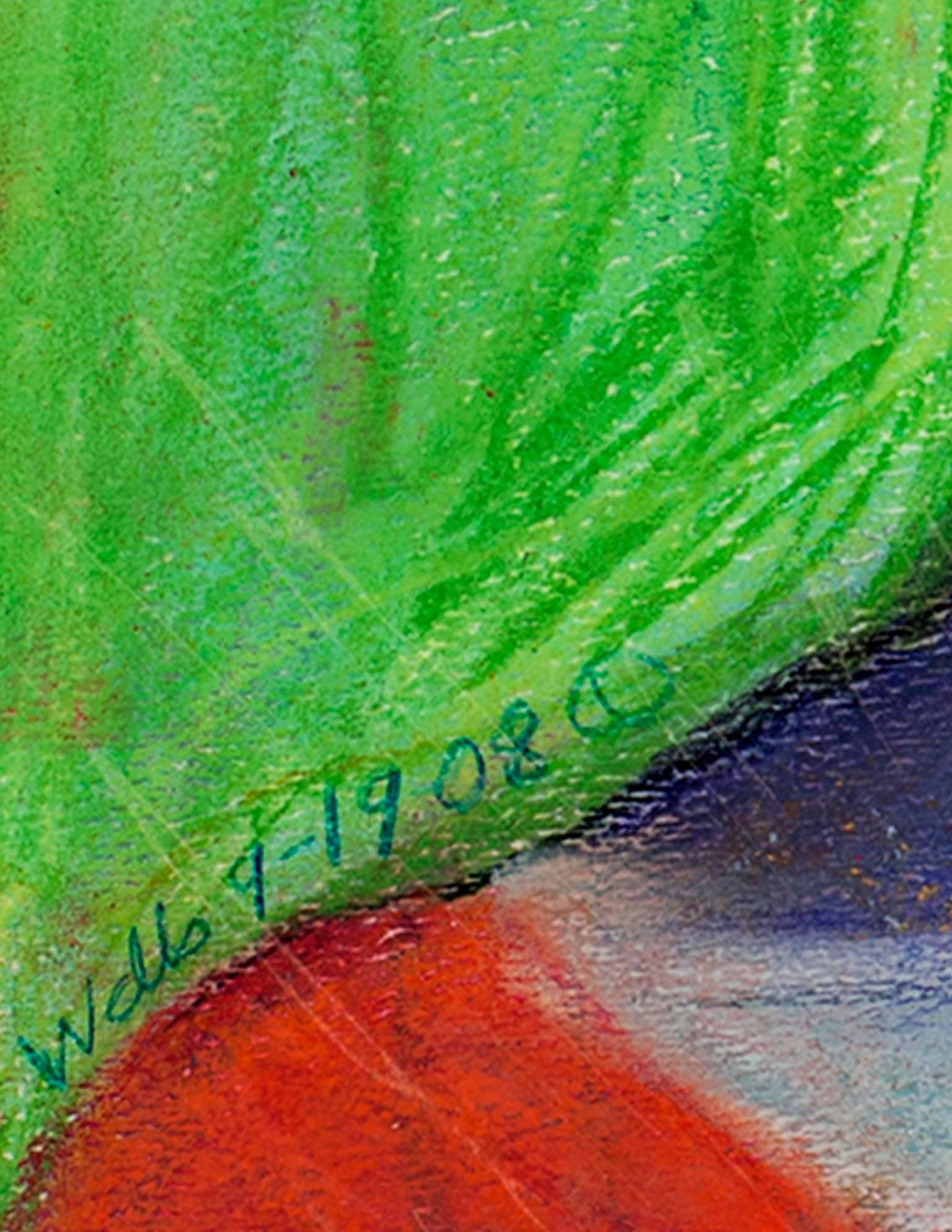 Della Wells - "Blue Gal, " Original Pastel Portrait Drawing signed by ...