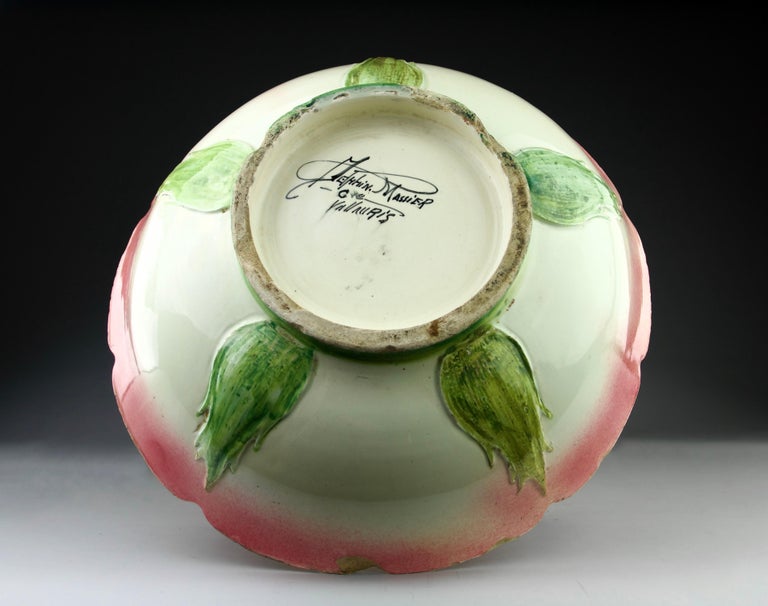 Delphin Massier in Vallauris, Peony Vase, France 1900 For Sale at 1stDibs