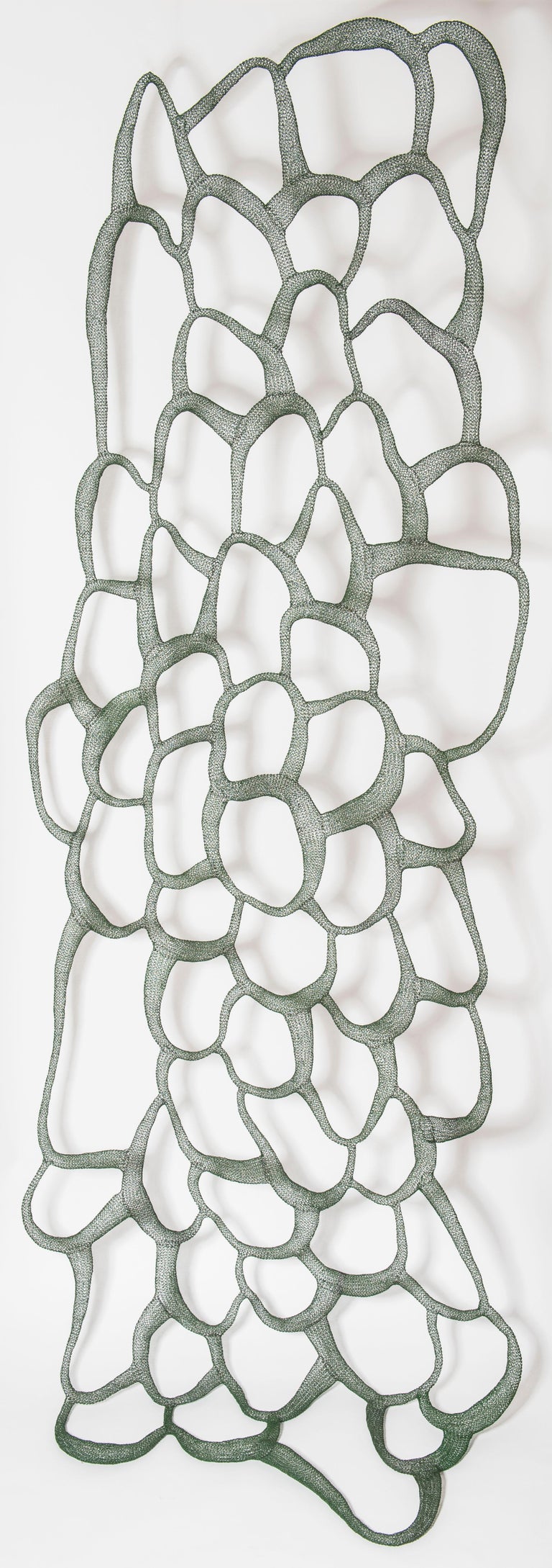 Delphine Grandvaux - "Inside", Airy Woven Green Metal Hand-Made Mural ...