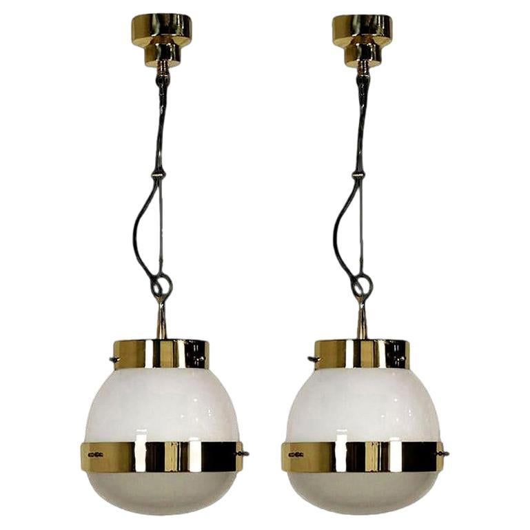 Delta Grande Pendant Light Glass Brass by Sergio Mazza for Artemide ...