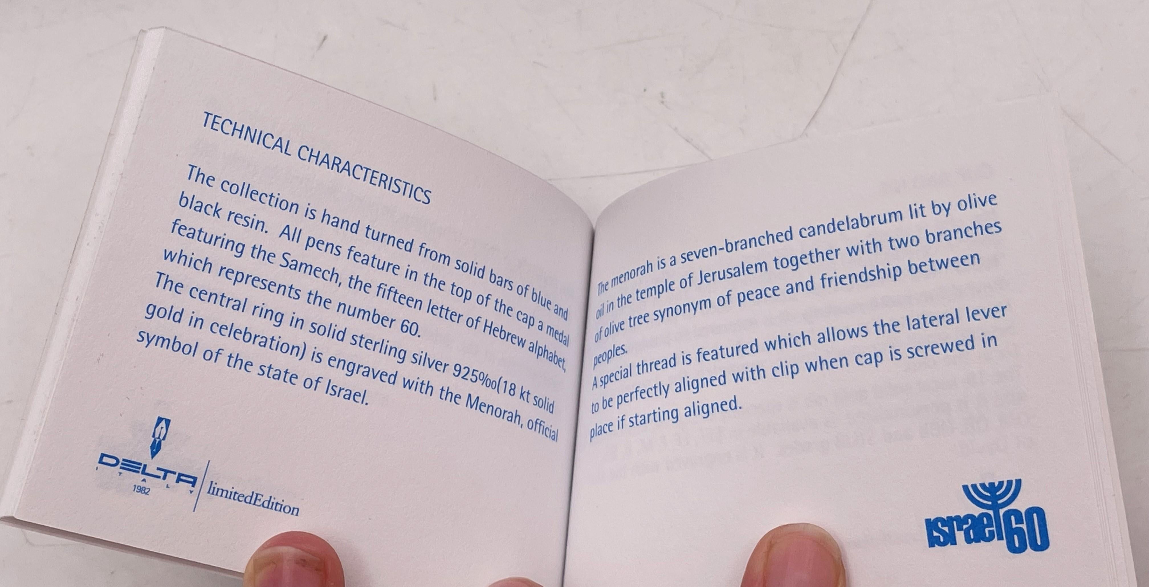 Delta Israel 60th Anniversary Limited Edition Fountain Pen For Sale at ...