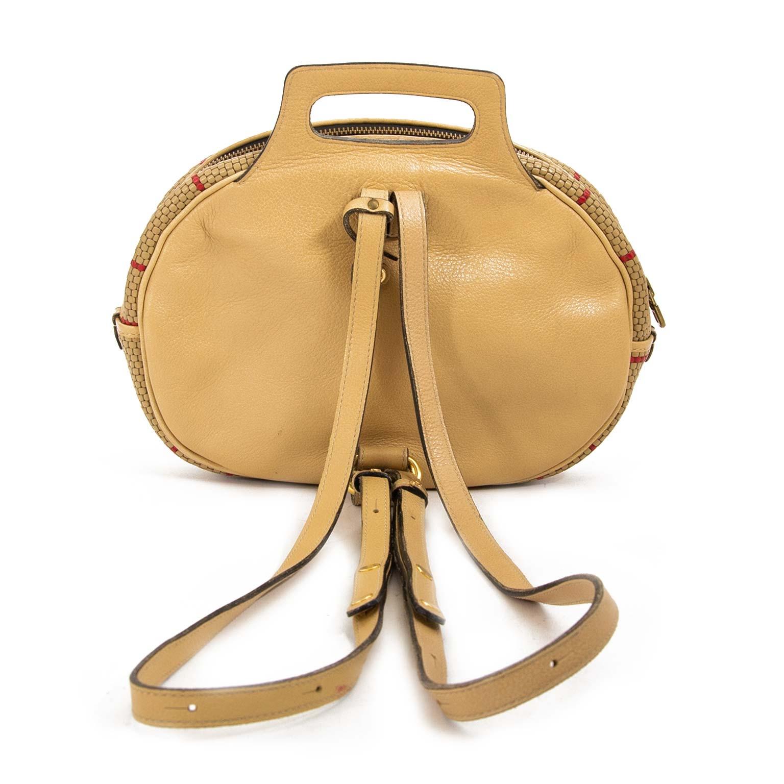 Delvaux Beige Toile De Cuir Backpack For Sale at 1stDibs
