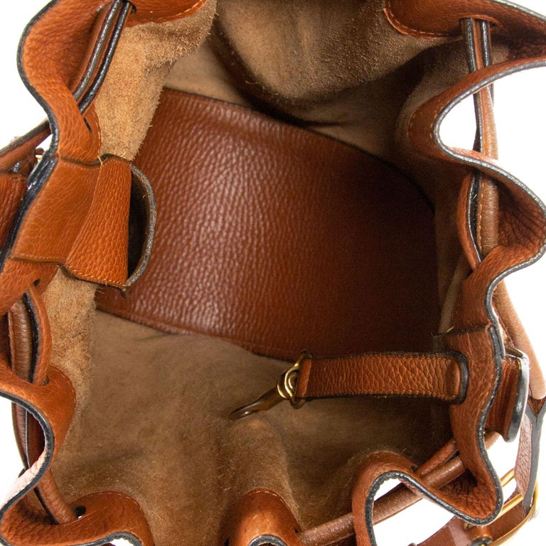 Delvaux Brown Leather Drawstring Bag at 1stDibs