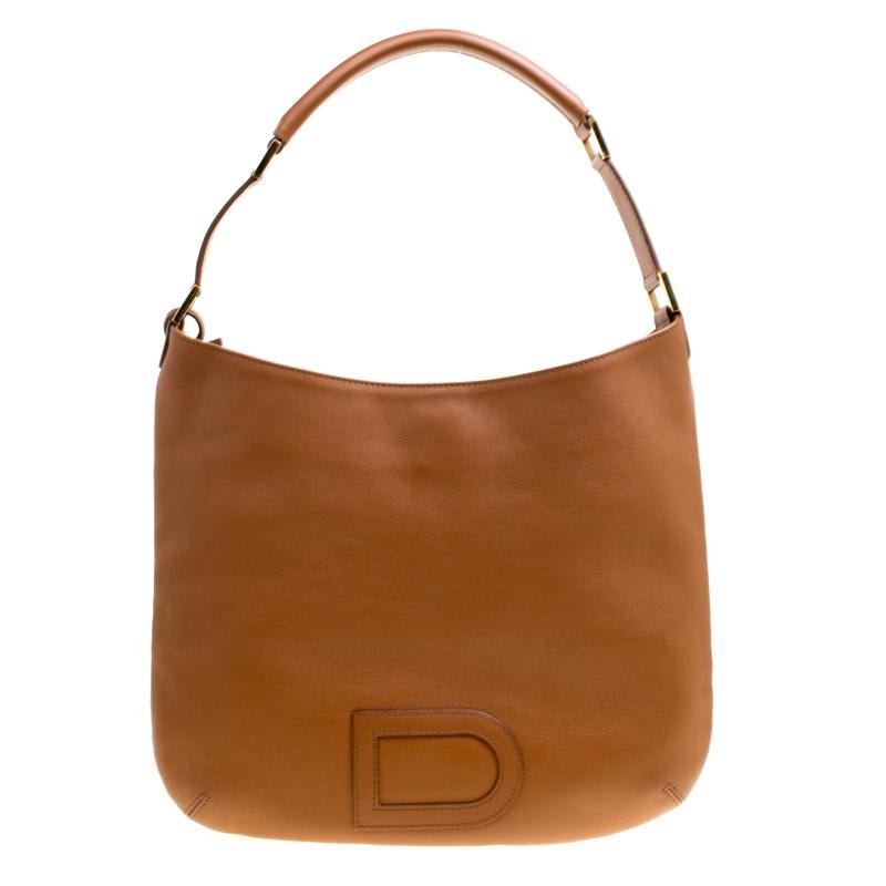 Delvaux Brown Leather Louise Hobo For Sale at 1stDibs