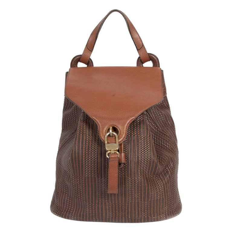 Delvaux Brown Toile De Cuire Backpack at 1stDibs