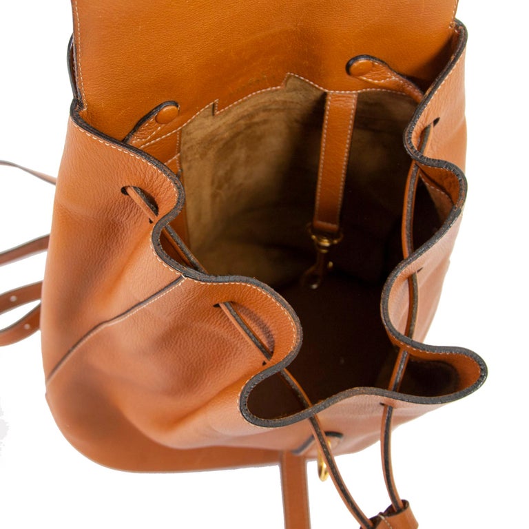 Delvaux Camel Leather PM Backpack For Sale at 1stDibs