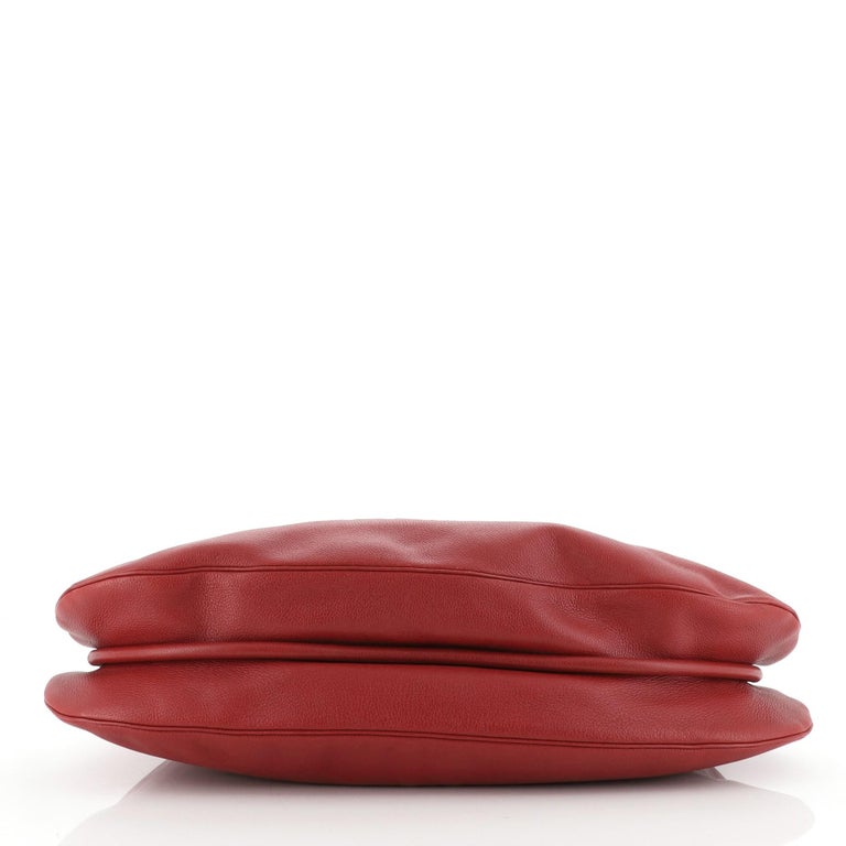 Delvaux Logo Shoulder Bag Leather Large Red at 1stDibs