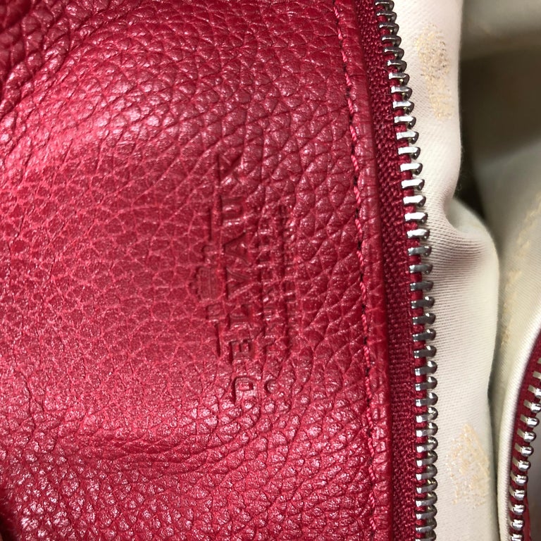 Delvaux Logo Shoulder Bag Leather Large Red For Sale at 1stDibs
