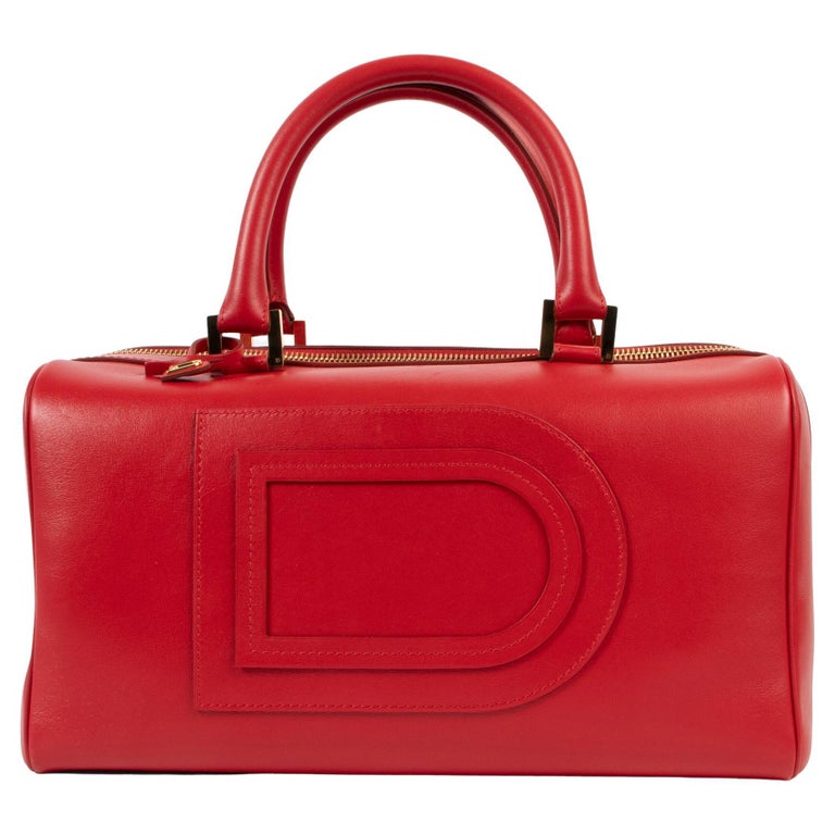Delvaux Red Louise Boston Top Handle Bag at 1stDibs