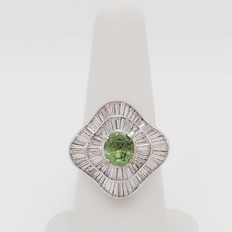 Demantoid and Diamond Cocktail Ring at 1stDibs