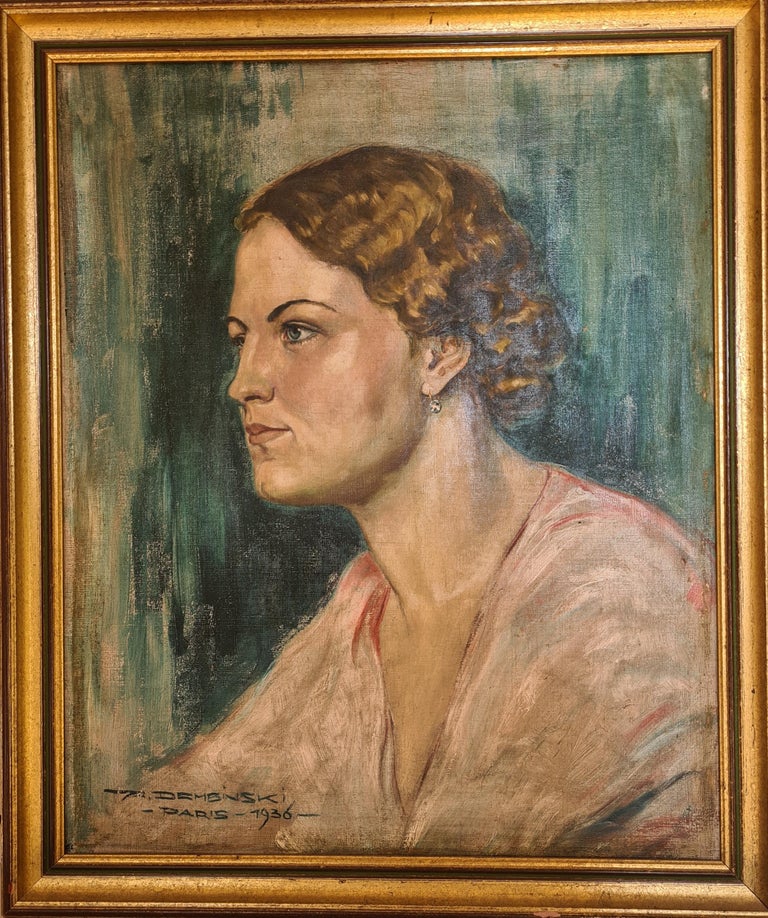 Dembinski - French 1930s Art Deco Society Portrait, Lady with a Diamond ...